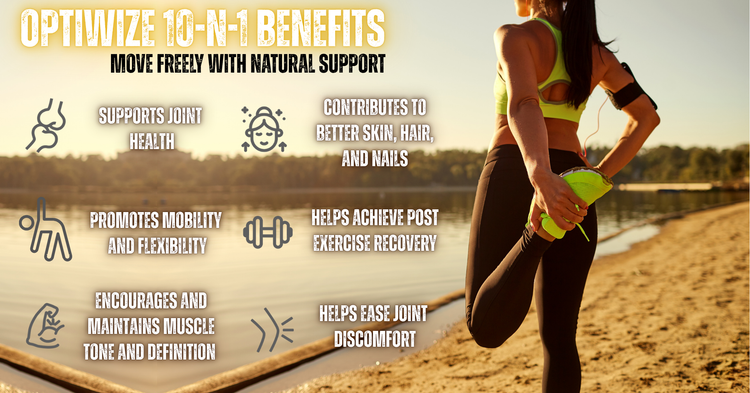 OptiWize 10-N-1 Collagen +Plus Human Supplement for Joint Health
